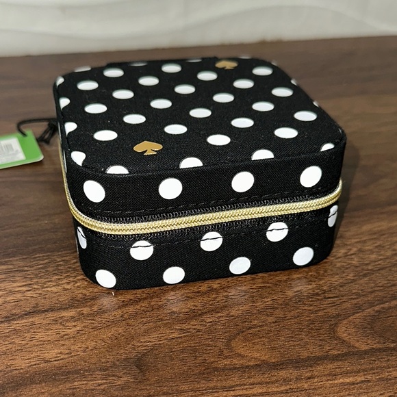 kate spade | Bags | Kate Spade Black And White Polka Dot Accessory Case ...
